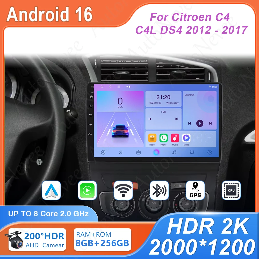 CARPLAY Radio Android Screen For Citroen C4 C4L DS4 2012 - 2017 ...