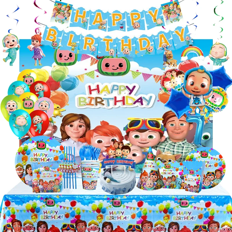 Cocomelons Themed Party Decor Baby Shower Decorations Disposable ...