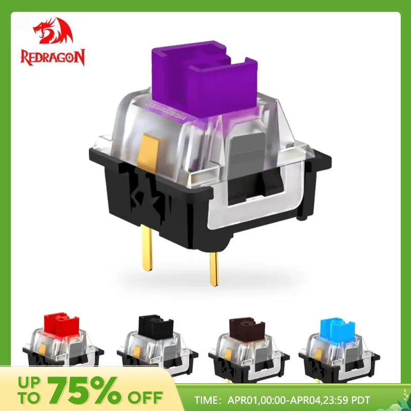 REDRAGON-SMD-RGB-MX-Switch-3Pin-Clicky-Linear-Tactile-Silent-Red-Blue ...