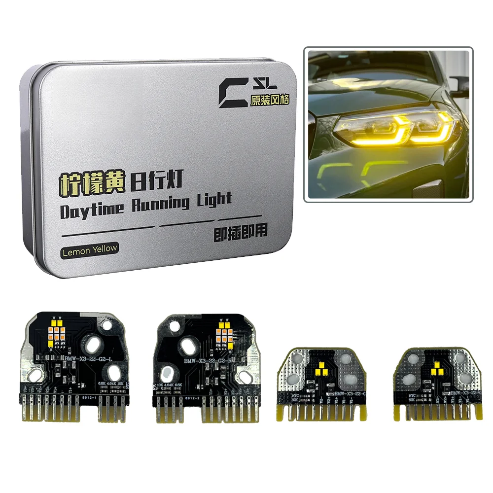 Car-Headlight-CSL-Yellow-DRL-Modules-For-BMX-X3-X4-X3M-X4M-IX3-G01-G08 ...
