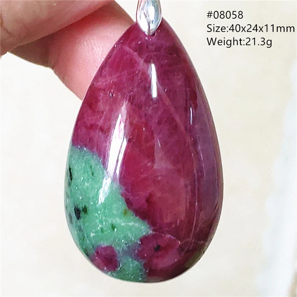 Pendant Silver Ruby Stone | Pendant Ruby Natural Silver | Ruby Zoisite ...