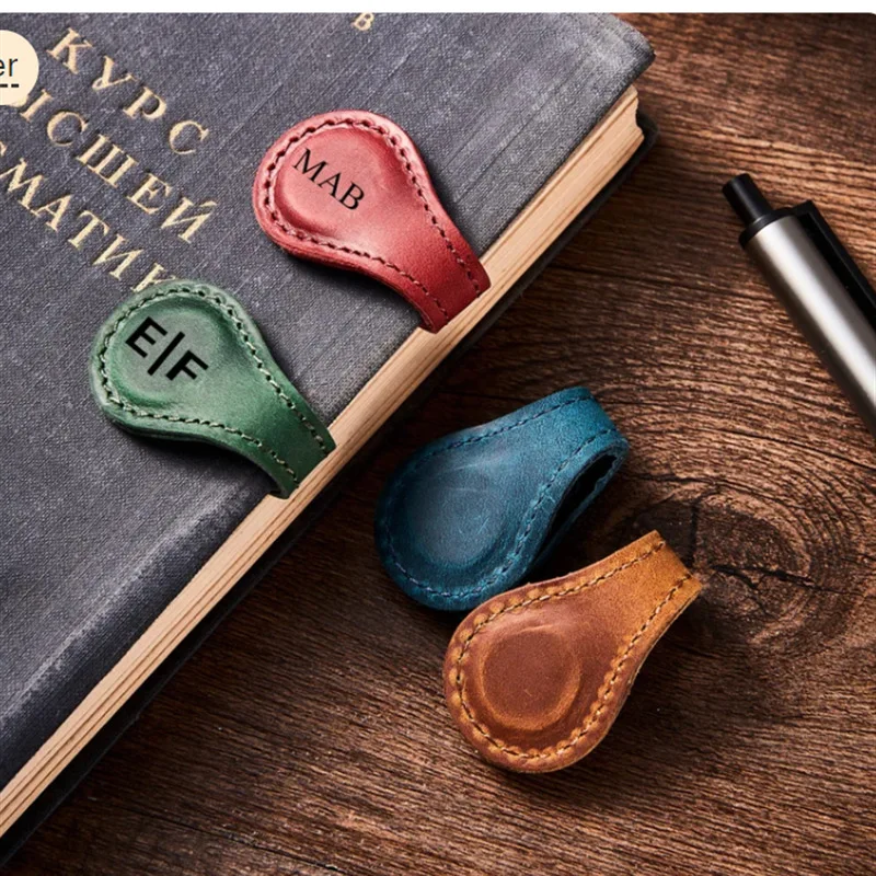 Noir - Marque-page magnétique en peau de cheval, pince à billets rétro ...