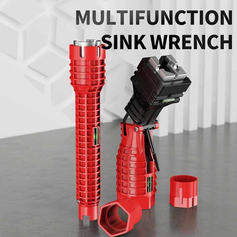 Multifunction 18 In 1 Repair Plumbing Tool Anti-slip Plumber Key Flume ...