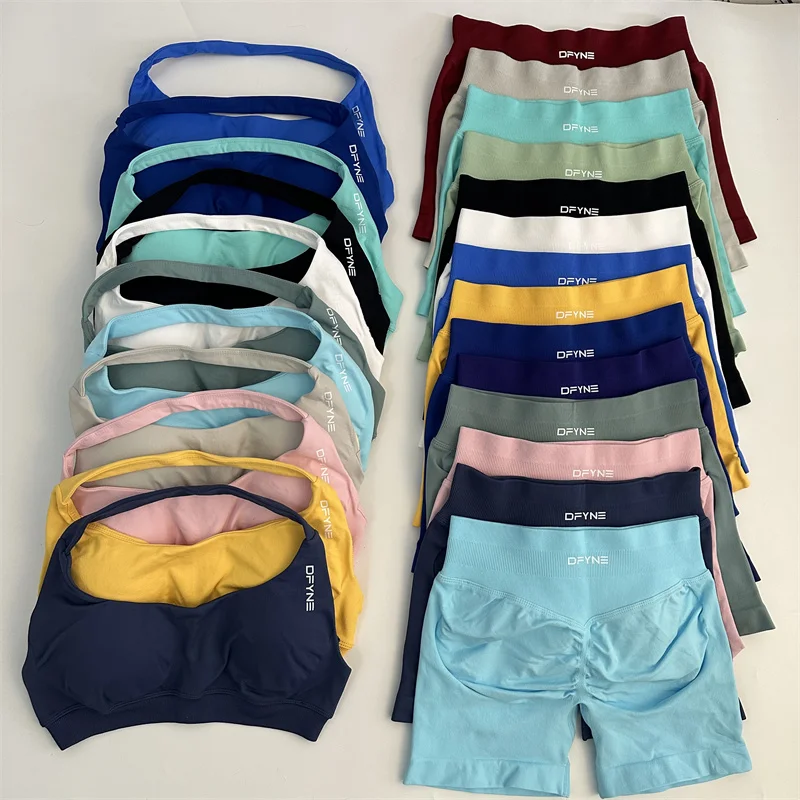 Dfyne-Conjunto-de-pantalones-cortos-de-impacto-sin-costuras-para-Yoga ...