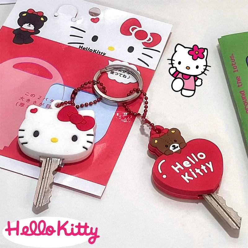 Hello-Kitty-Key-Cover-Key-Chain-House-Dormitory-Silicone-Decorative ...