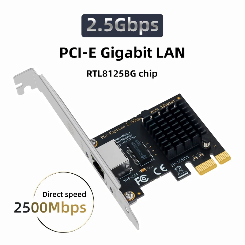 Rtl8125bg Gigabit Ethernet Pci Express Network Card 10/100/2500mbps 2.5gbps Rj45 Lan Nic Pcie ...