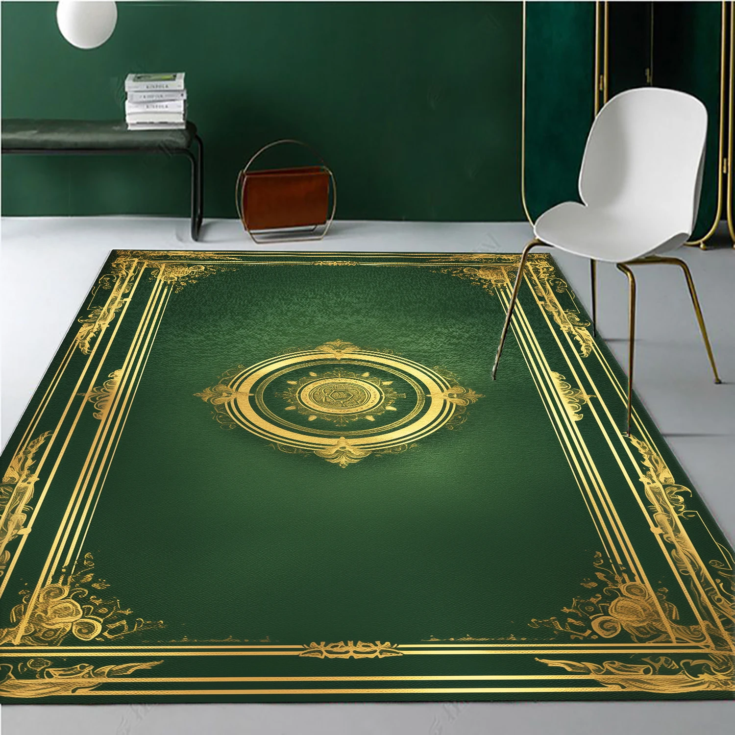 Light Luxury Dark Green Carpets for Living Room Home Decor Non-slip ...