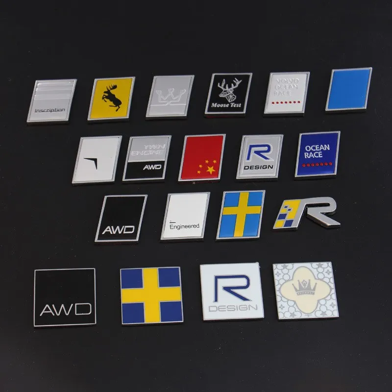 3D Metal R Design AWD Polestar Logo Emblema Traseiro Tronco, Emblema ...