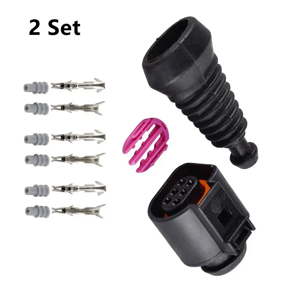 2Set 6 Pin Bosch 1J0973713 LSU4.9 Wideband Connector Auto Temp Sensor ...