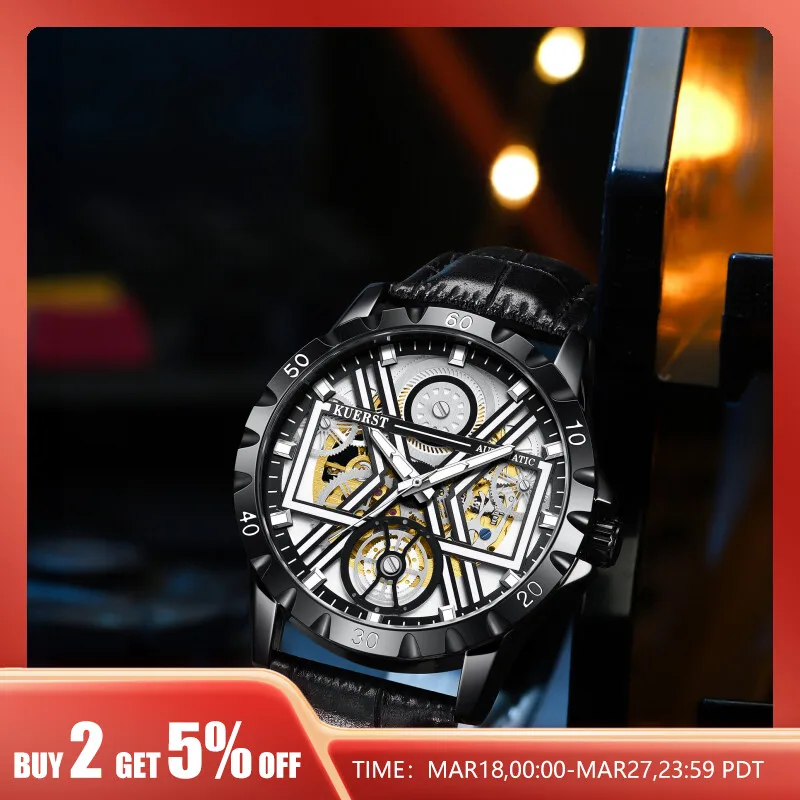 KUERST-Art-Strong-Luminous-Face-Plate-Automatic-Mechanical-Watch-Casual ...
