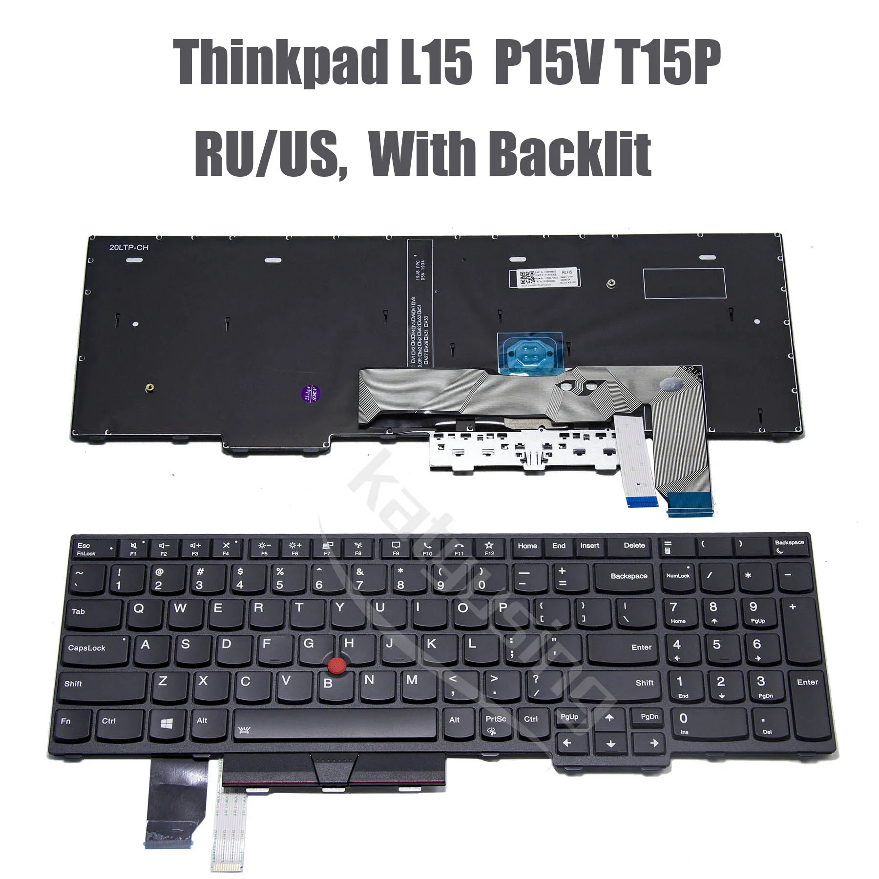 Brand New Russian keyboard for Lenovo IBM ThinkPad L15 P15V T15P Gen 1 ...