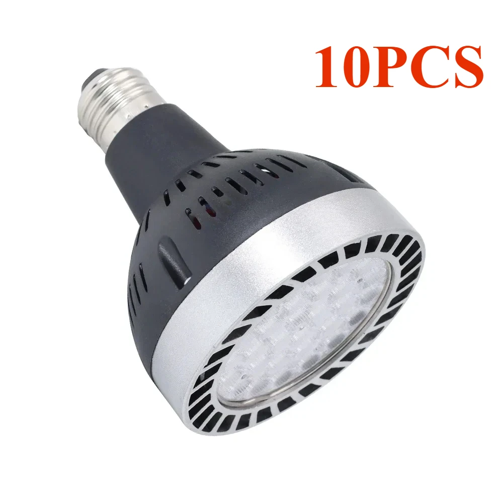 10PCS-35W-45W-White-Black-Shell-Led-High-Power-Par30-Light-Bulb-E27 ...