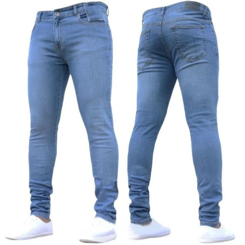 New 2025 men's slim fit classic slim fit jeans casual street style ...