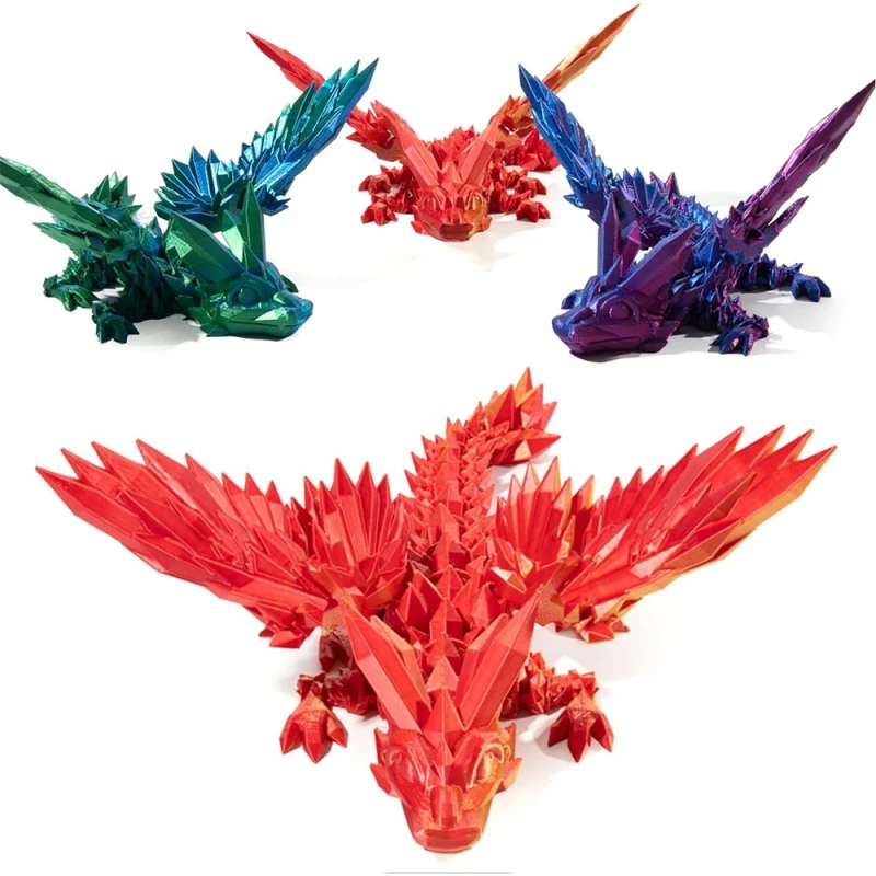3D-Printed-Dragon-Figures-Gemstone-Multi-Jointed-Movable-Dragon-With ...