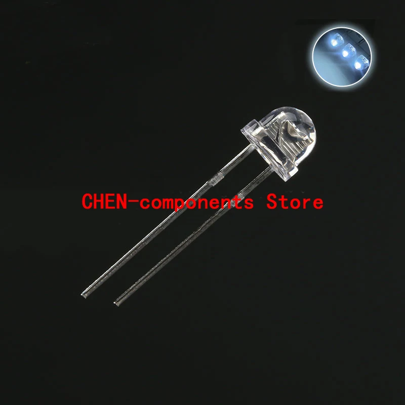 100PCS-F5-5MM-Straw-Hat-LED-Light-Emitting-Diode-LED-Light-White ...