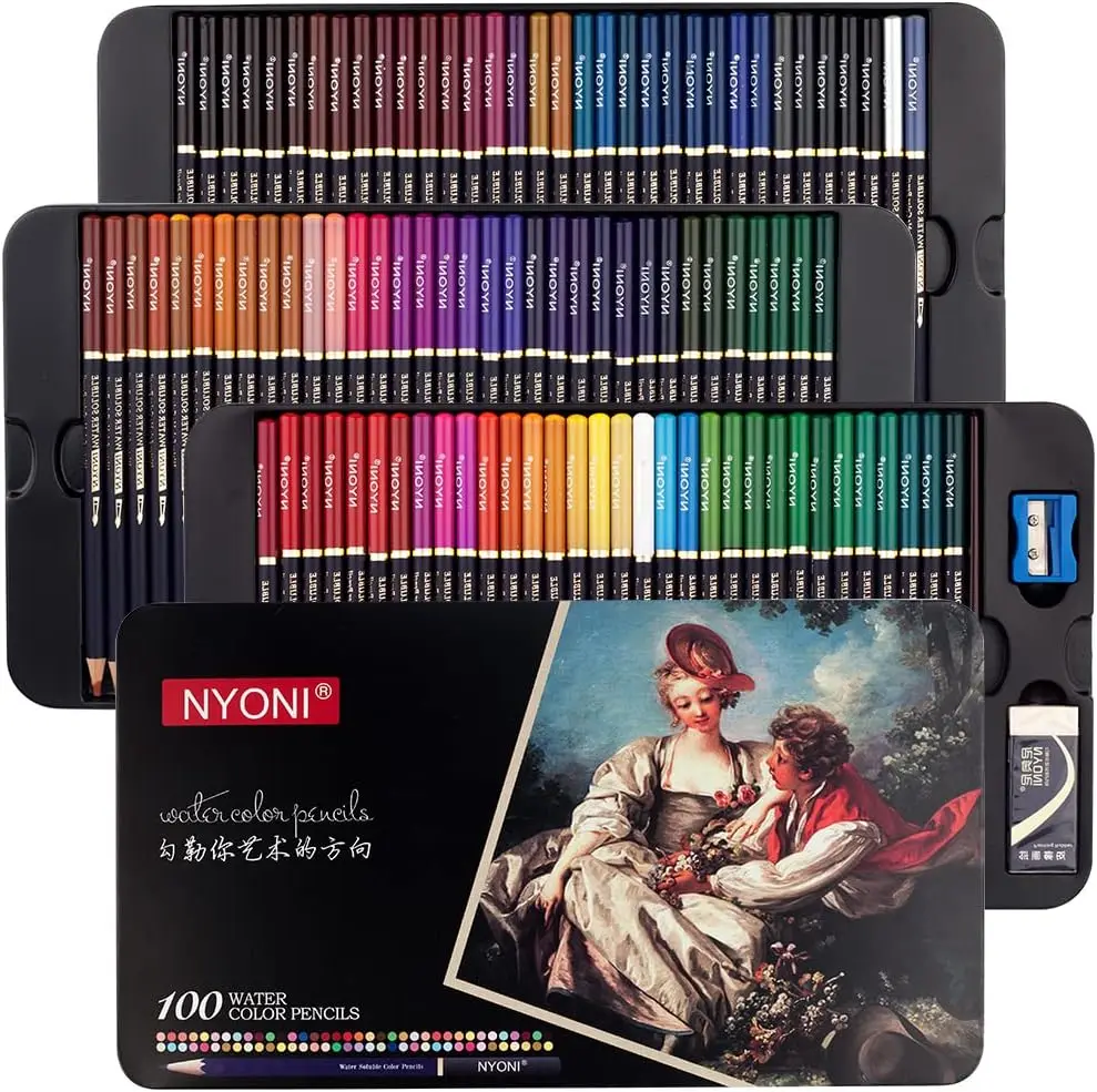 NYONI Premium Soft Core 72 Colors Watercolor Pencils 100 Lapis De Cor ...