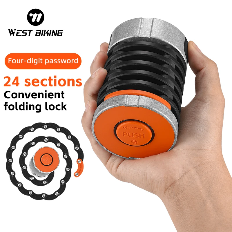 WEST-BIKING-Bicycle-Password-Lock-Thickened-Foldable-Anti-Theft-Lock ...