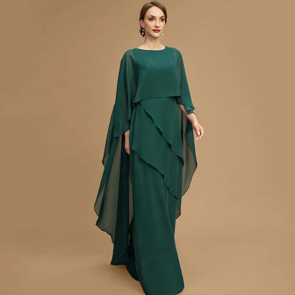 Elegant-Muslim-Long-Robe-Mother-Of-The-Bride-Dress-O-Neck-Floor-Length ...