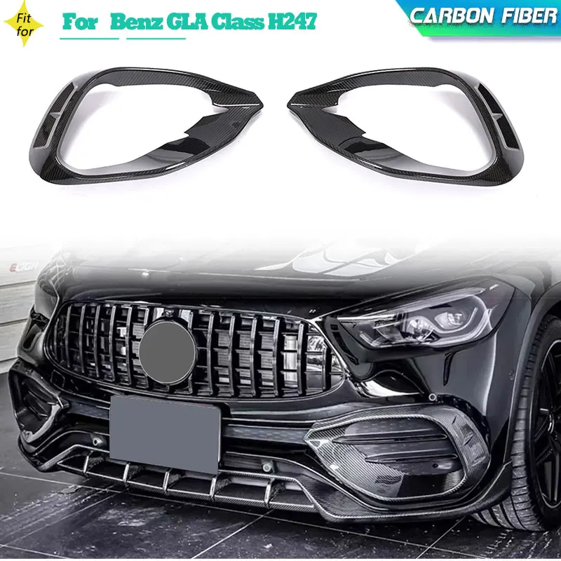 Carbon-Fiber-Car-Front-Bumper-Fog-Lamp-Covers-Trim-for-Mercedes-Benz ...