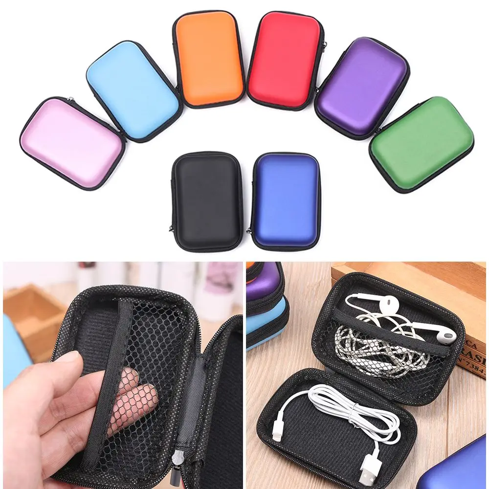 1PC Portable Earphone Bag Earbuds Memory Card Case USB Cable Organizer ...