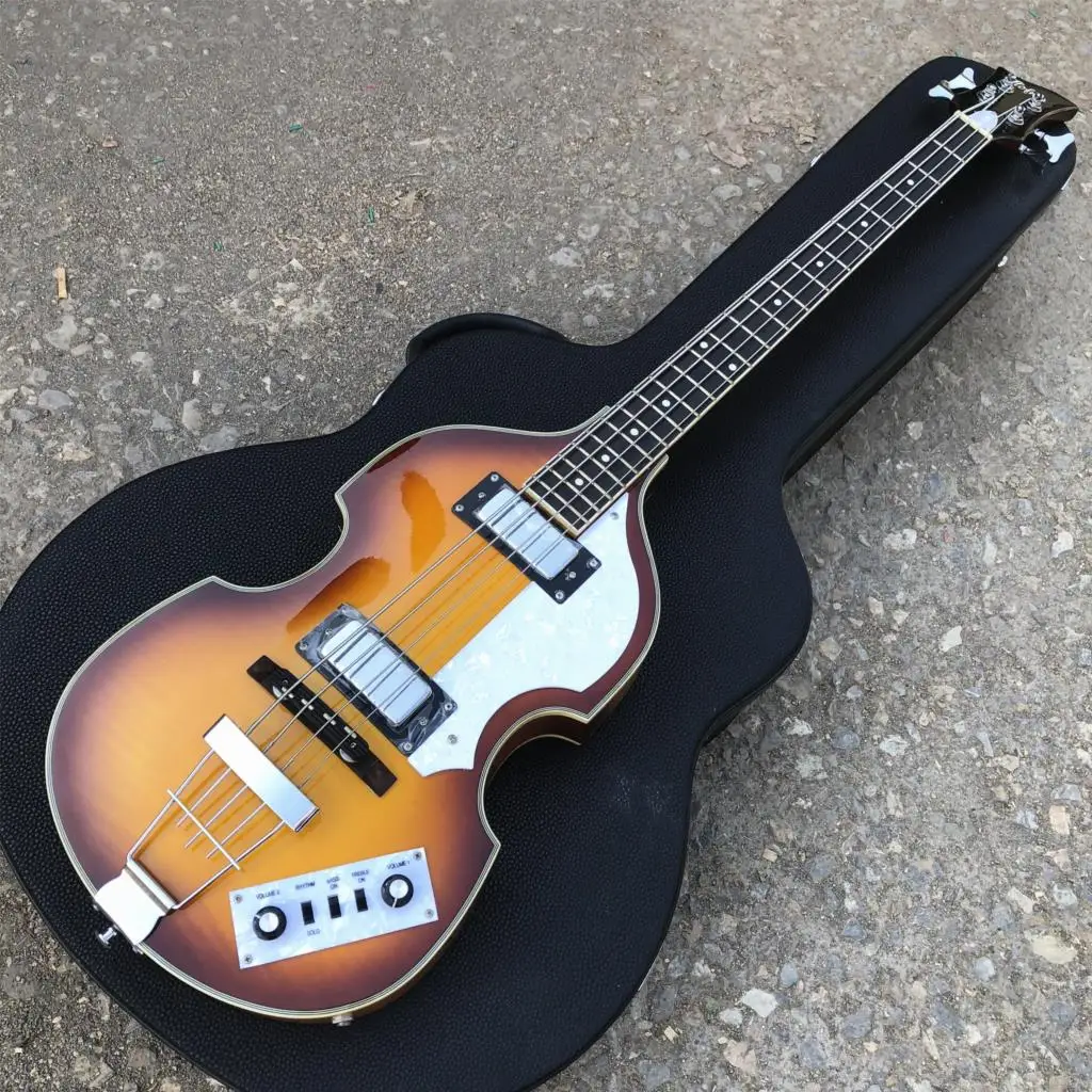 Hofner-Sunset-Flame-Maple-4-Strings-Bass-Hollow-Body-Vintage-CT-Violin ...