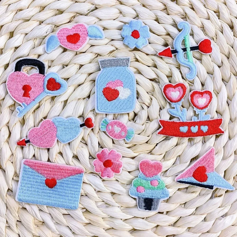 Pink-Blue-Heart-Love-Patches-for-Clothing-Archery-Clothes-Patch ...