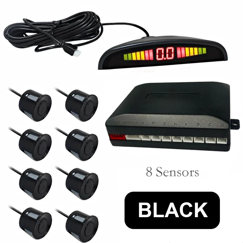 Car-Parktronic-LED-Parking-Sensor-With-8-Sensors-Reverse-Backup-Car ...
