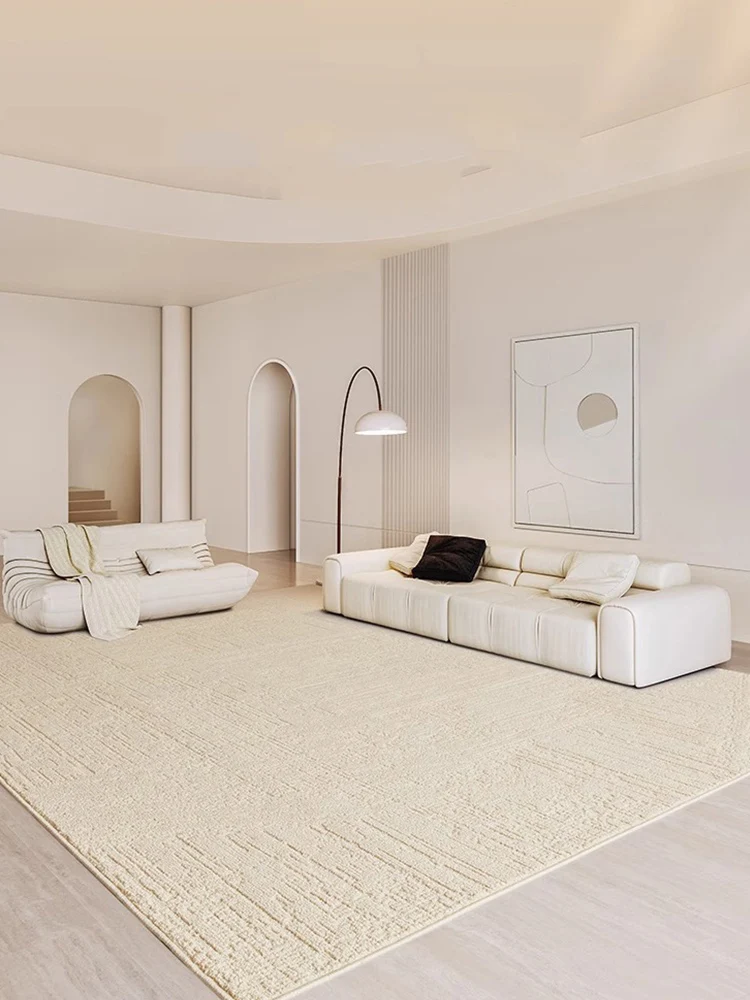 Solid-Color-Carpet-Living-Room-Cream-Style-Beige-Modern-Large-Area-Rug ...