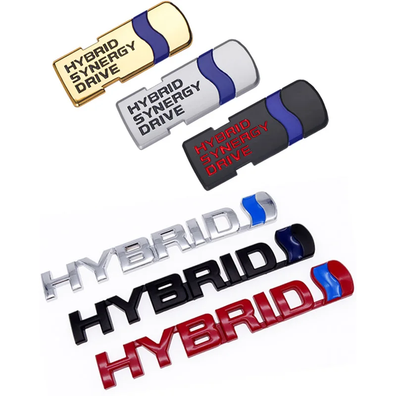 3D-HYBRID-Car-Logo-Stickers-Refitting-Metal-Emblem-Badge-Decal-Auto ...