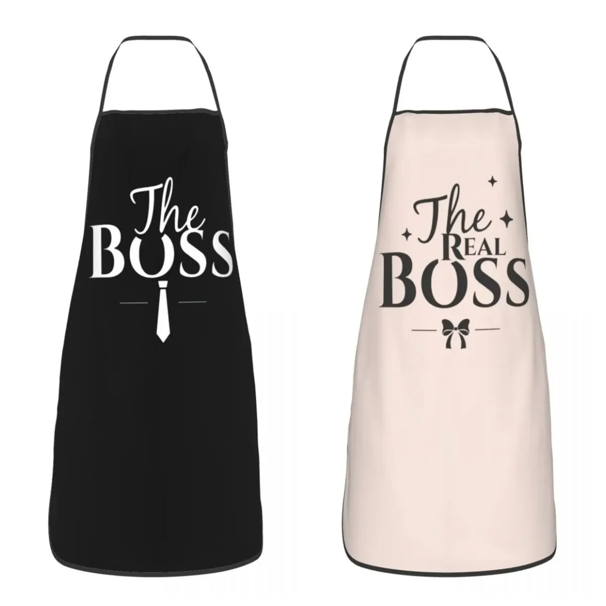 The-Boss-The-Real-Boss-Apron-Women-Men-Unisex-Bib-Couple-Cooking ...