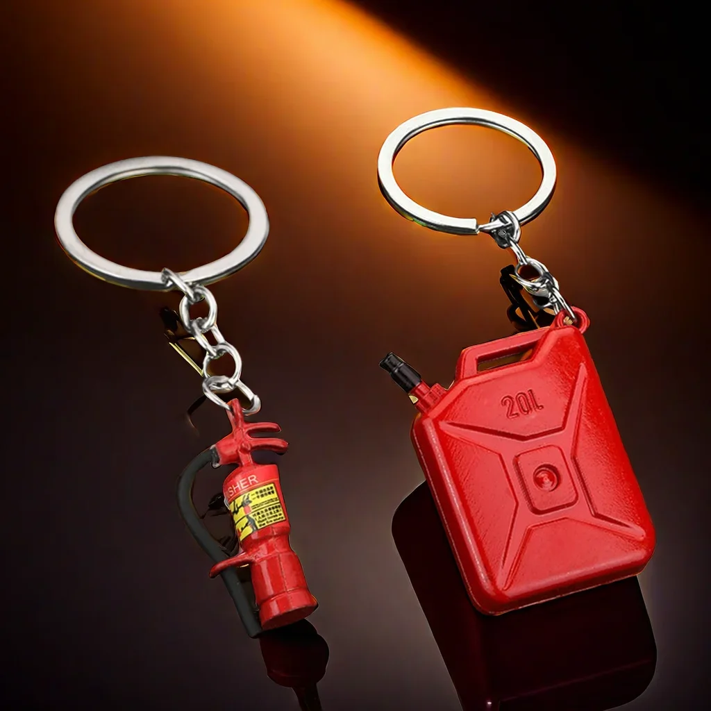 Classic Oil Drum Key Chains Creative Fire Equipment Keyring Pendant Bag ...