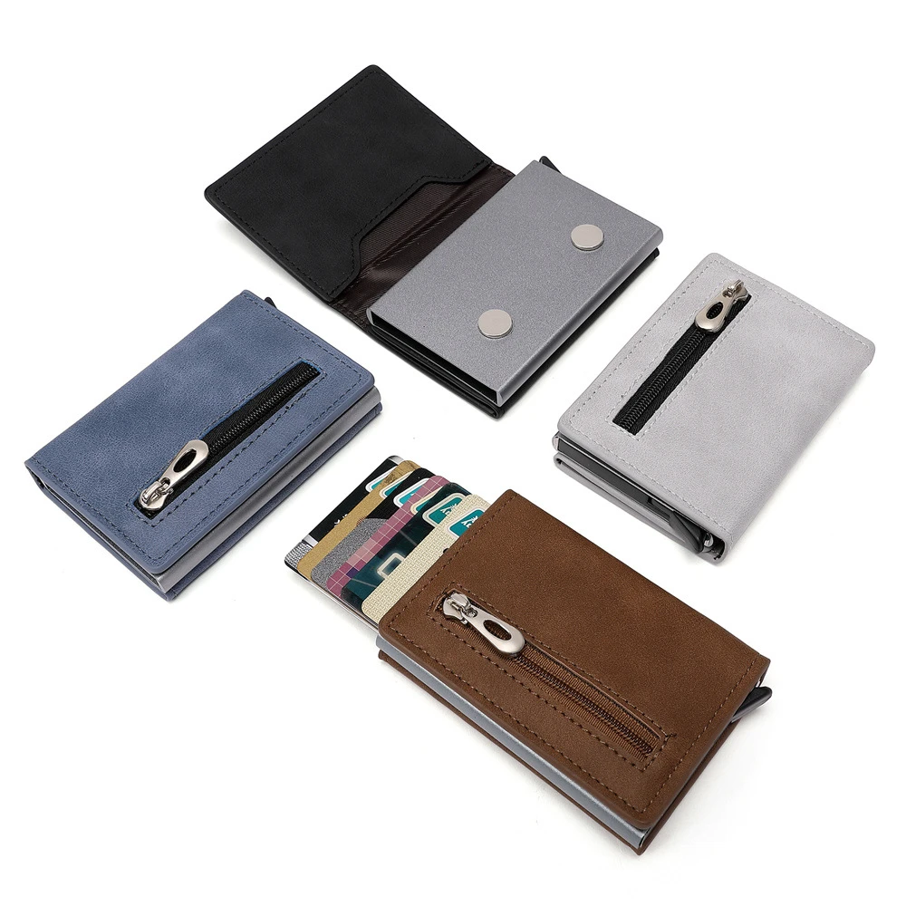 Customized Men Leather Wallet Rfid Anti magnetic Credit Cards Holder ...