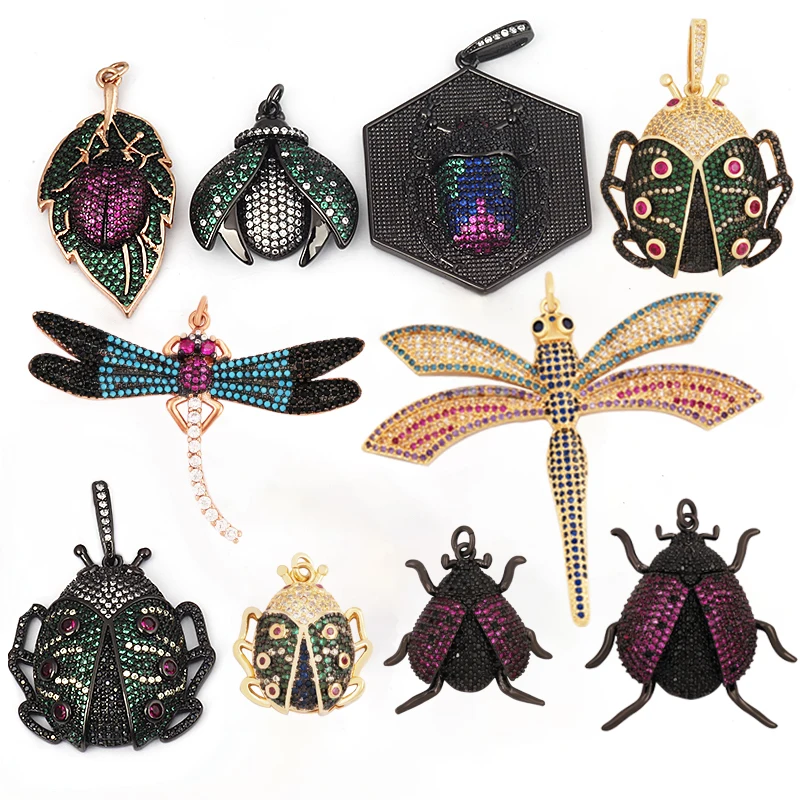 Colgante-de-insecto-de-circonita-c-bica-de-arco-ris-pavimentado-de-lib ...