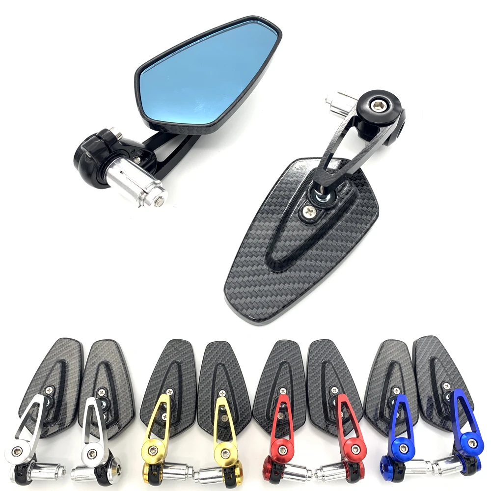 2022-New-Motorcycle-Rearview-Mirror-Carbon-Fiber-Pattern-Handlebar ...