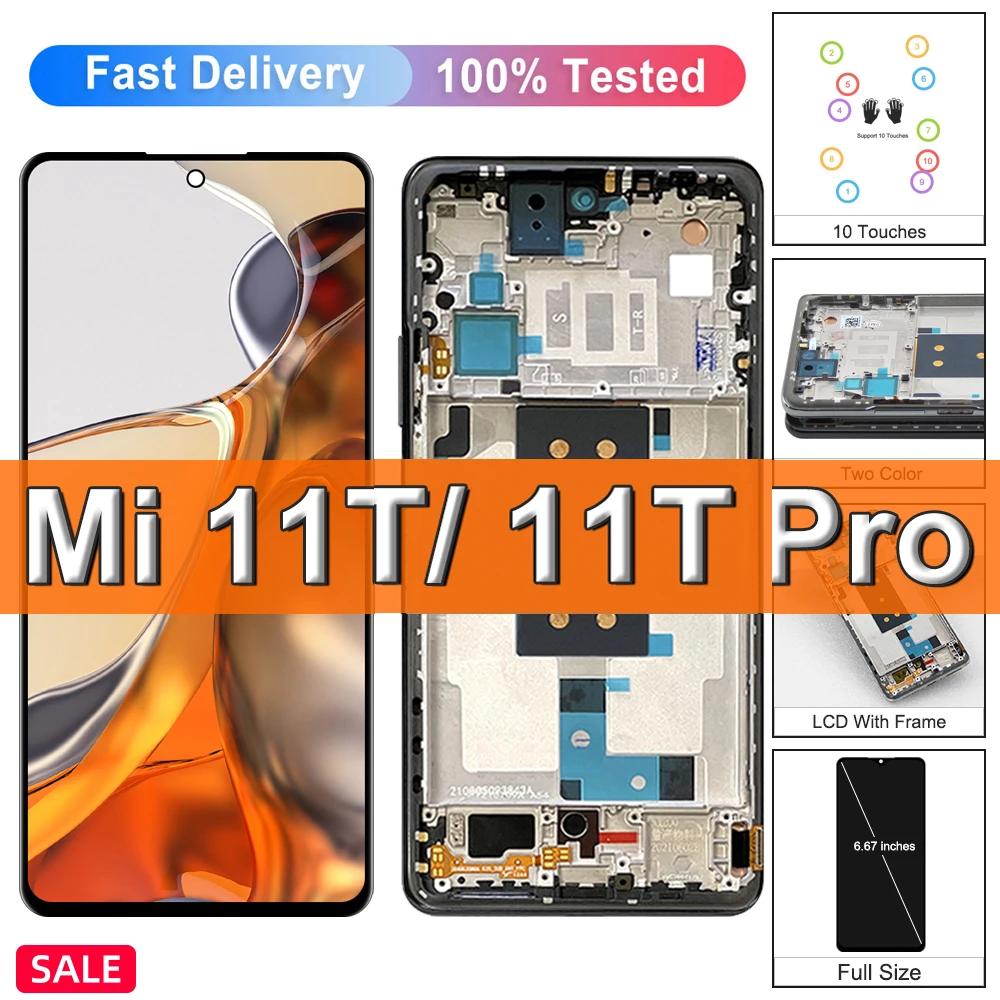 100-Tested-6-67-For-Xiaomi-Mi-11T-Pro-LCD-2107113SG-Display-Touch ...