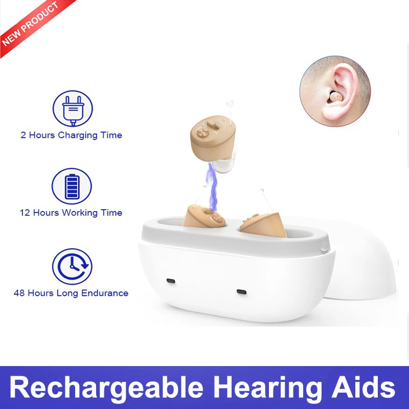 NEW Hearing Aids Rechargeable Inner Ear Hearing Aid High Power Sound ...