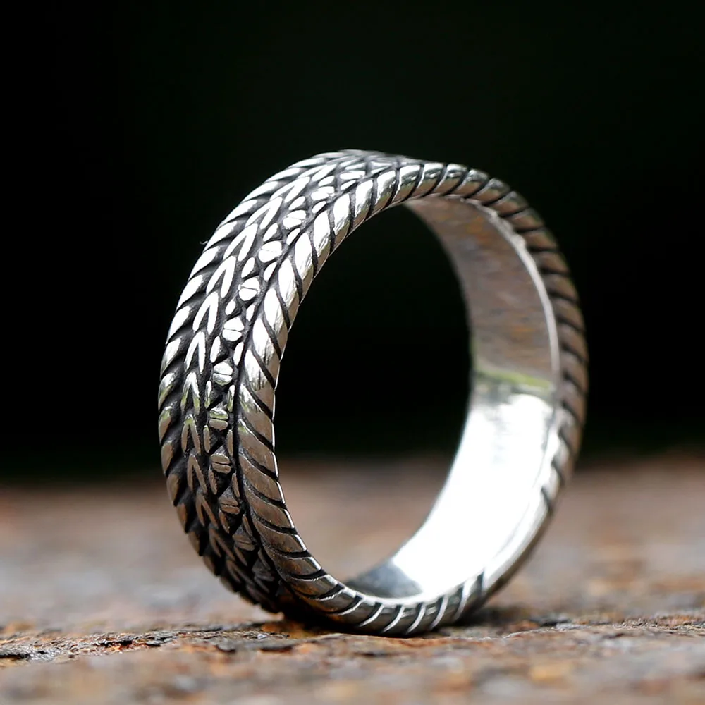 Braided Viking Band – Norse-Inspired Silver Ring for Men