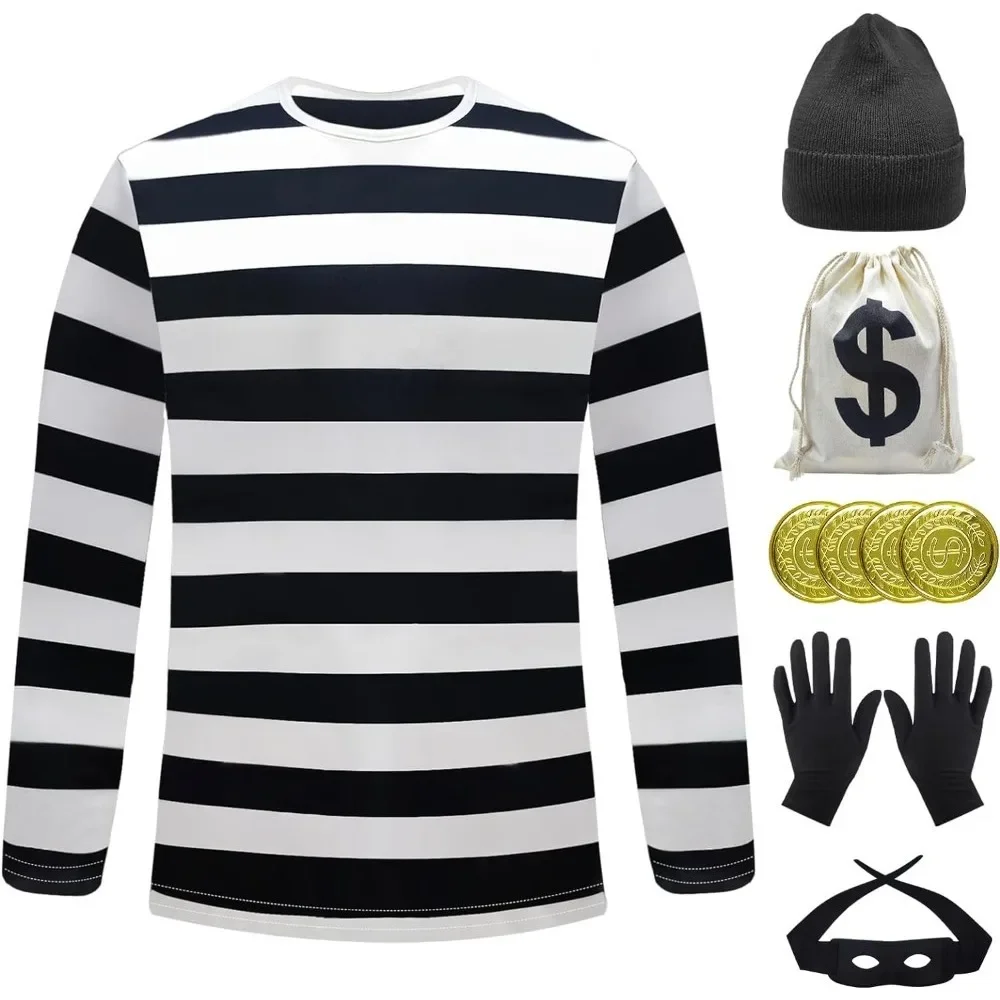 Movie-Robber-Cosplay-Costume-Thief-Bank-Robber-Disguise-Accessories-Set ...