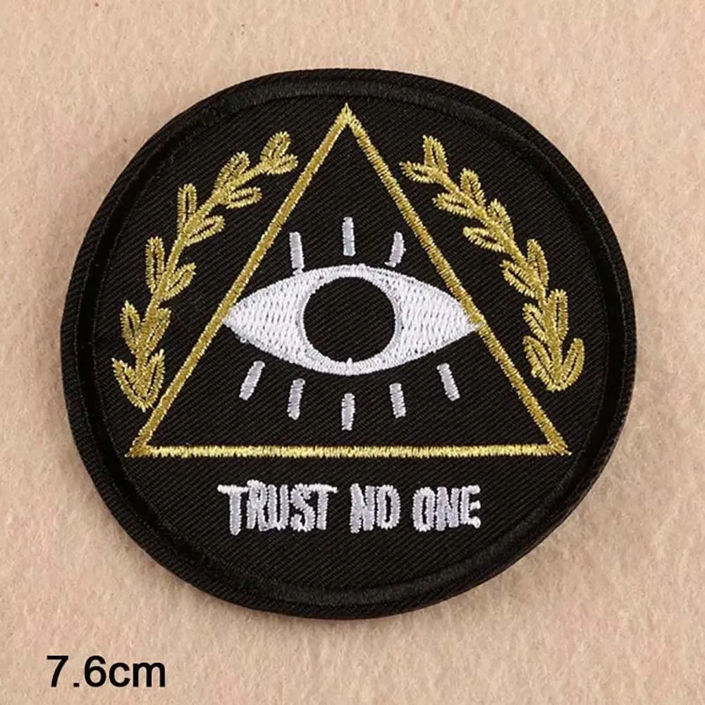 Trust No One Iron On Patch Embroidered Clothes Patch For Clothing Boys ...