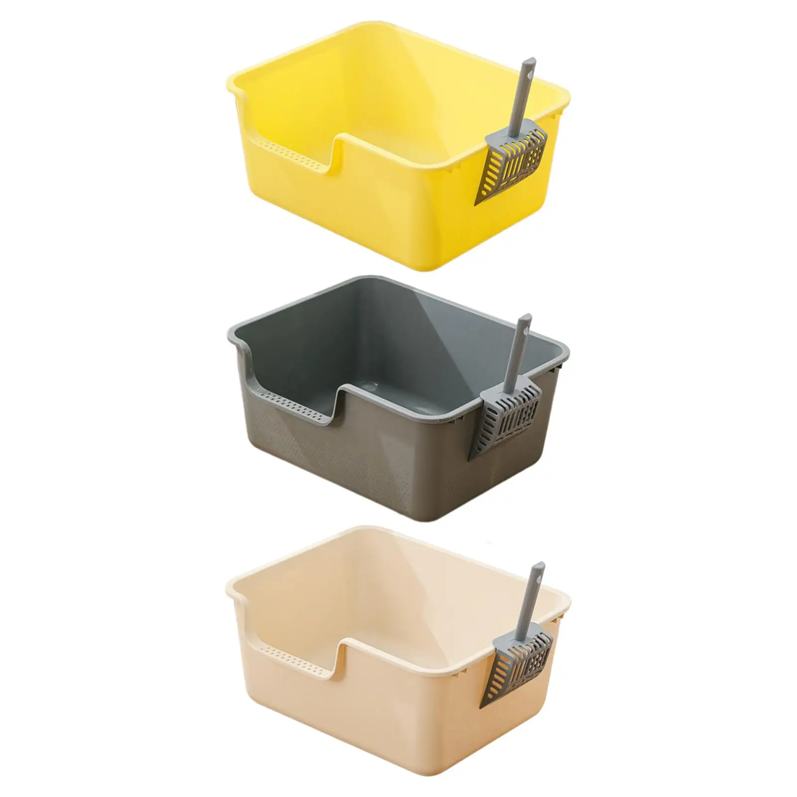 Cat-Litter-Box-Large-Capacity-Cat-Sand-Box-Durable-Splashproof-Semi ...