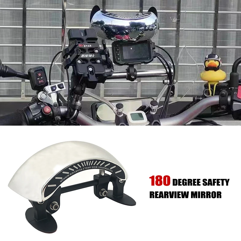 Universal-Motorcycle-Windscreen-180-Degree-Wide-angle-Rear-View-Mirror ...