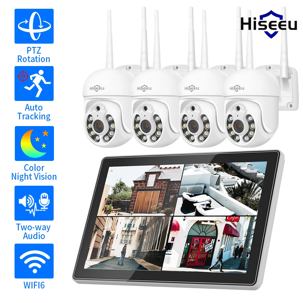 Hiseeu 3/5MP 10.1 "Monitor 10CH NVR CCTV IP Camera Surveillance Systeem ...