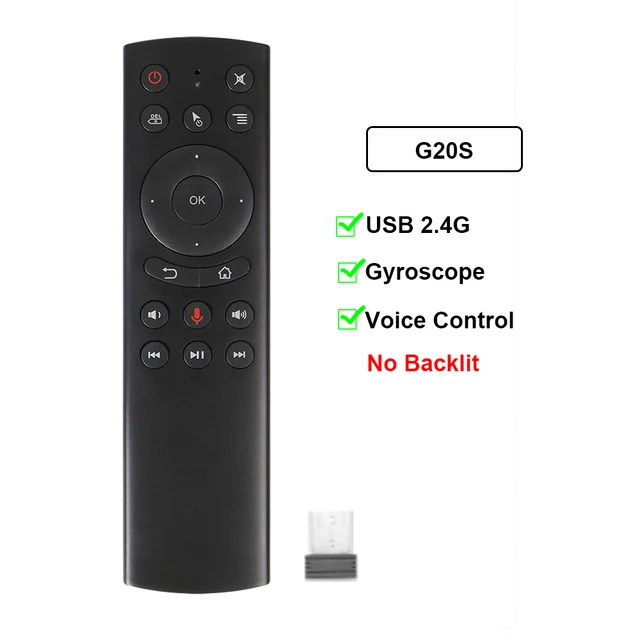 G20S PRO Smart Voice Remote Control 2.4G Wireless Backlit BT5.0 Air Mouse Gyroscope IR Learning ...