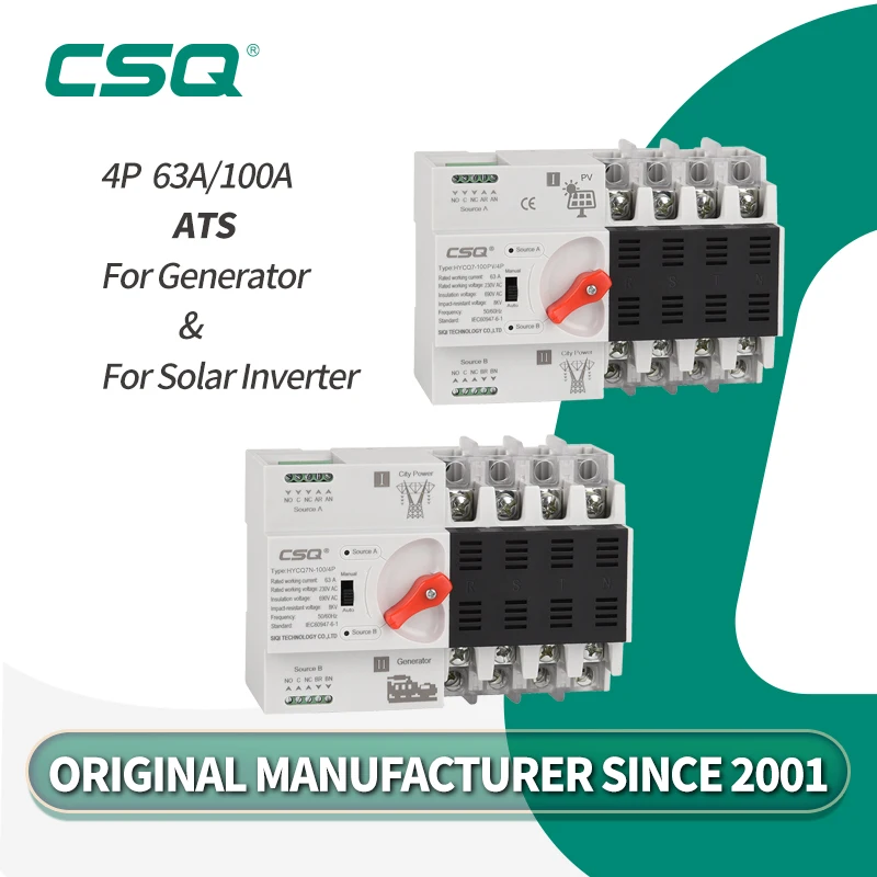 CSQ-4P-Din-Rail-ATS-for-PV-and-inverter-Dual-Power-Automatic-Transfer ...