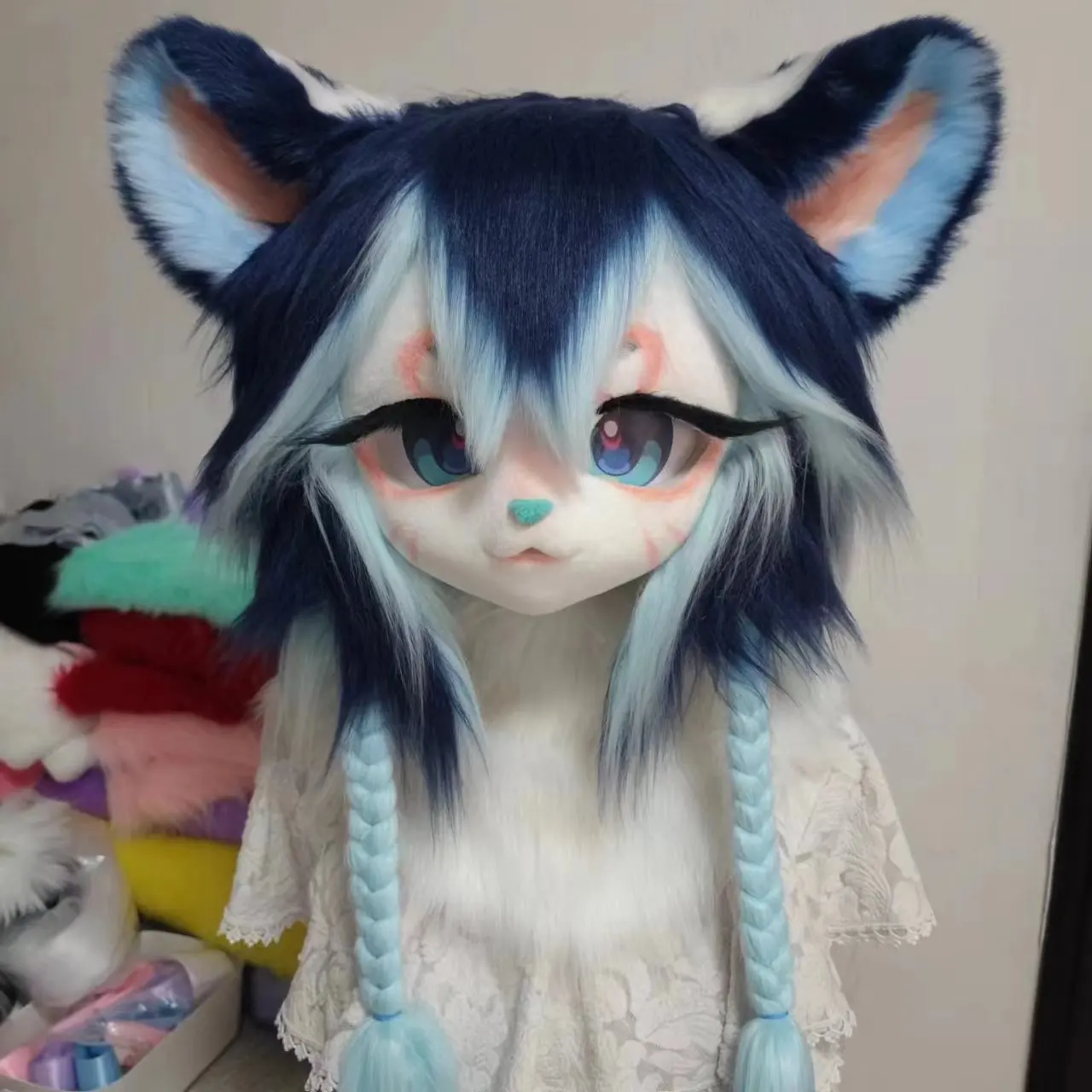 Yis косплей на заказ пушистая голова голова кигуруми косплей Kemono ...