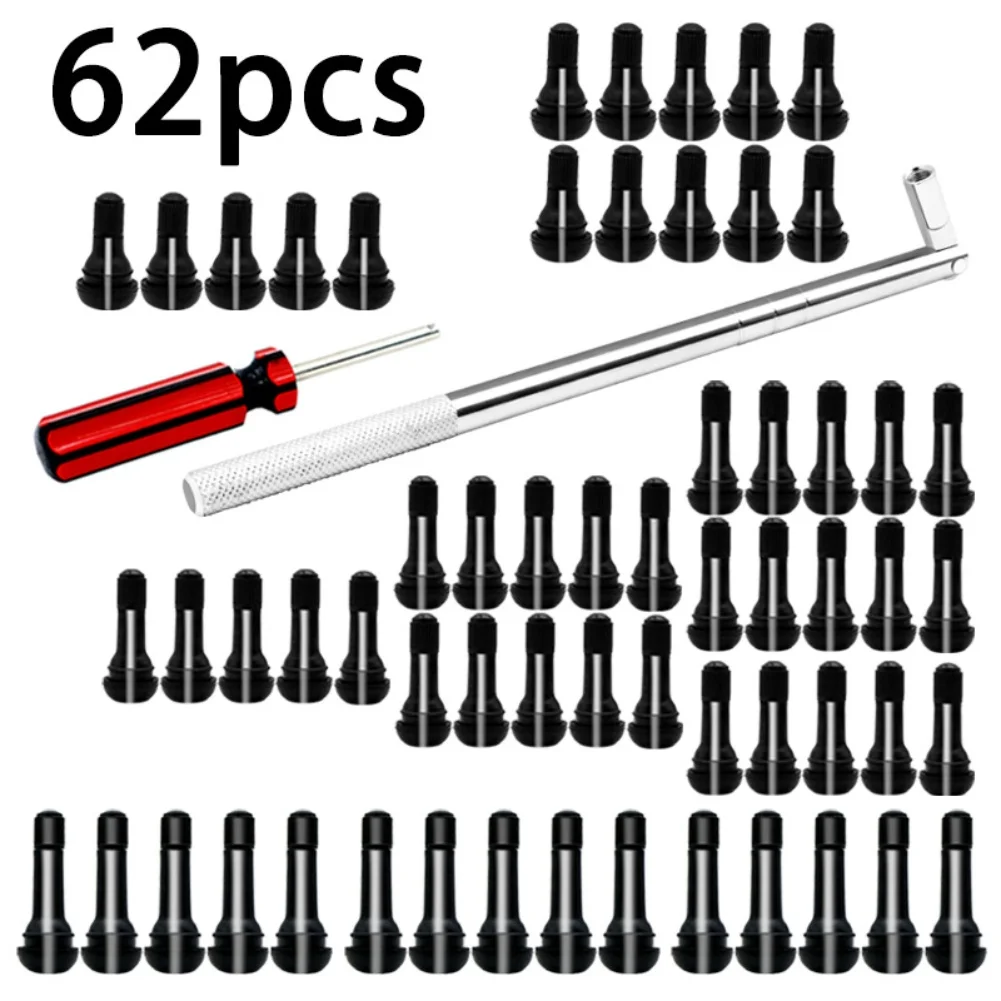 62PCS Stem Puller Installer Tool Kit Tire Valve Stem Puller Set EPDM ...