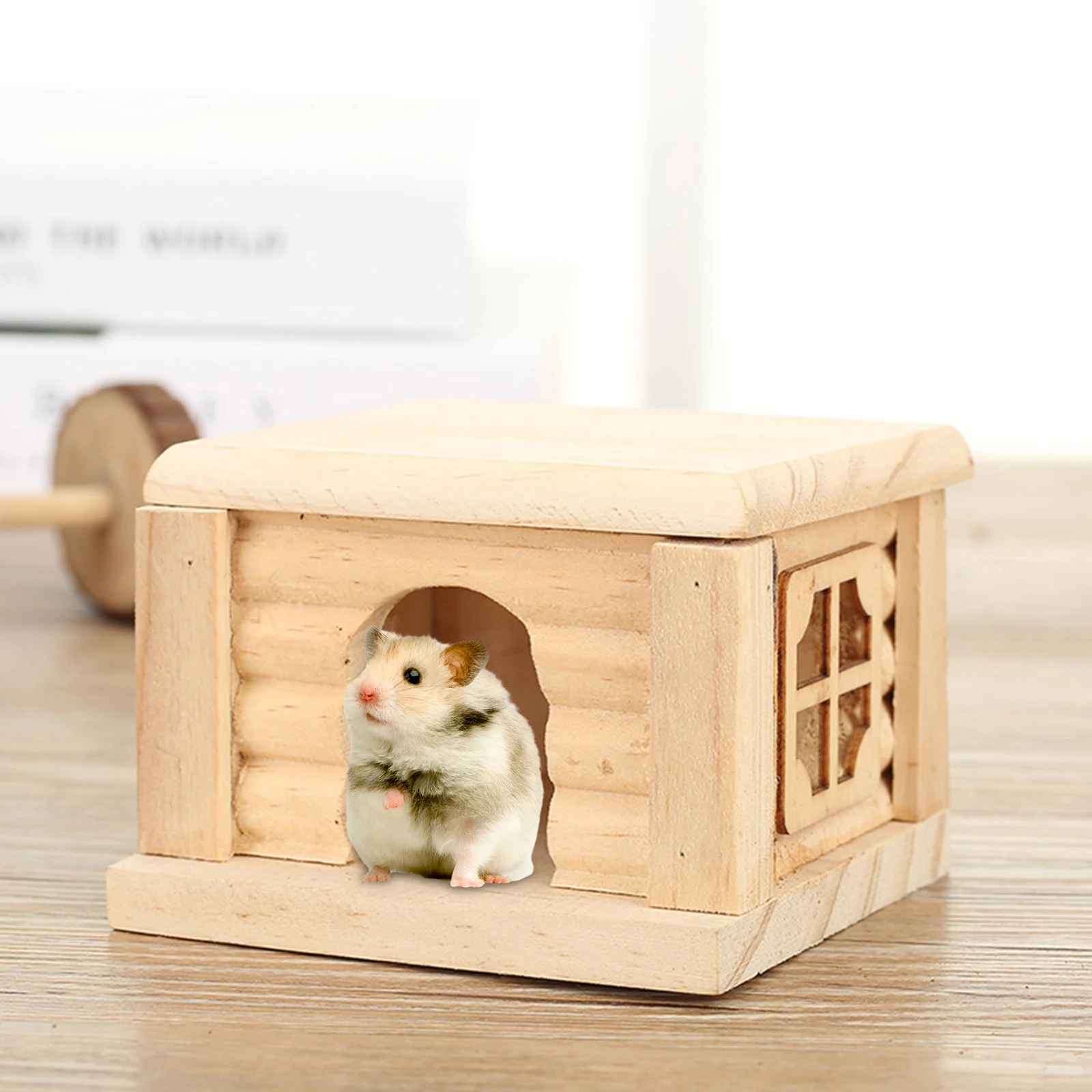Hamster-House-Cage-Decor-Hamster-Hideout-with-Window-Rabbit-Habitats ...