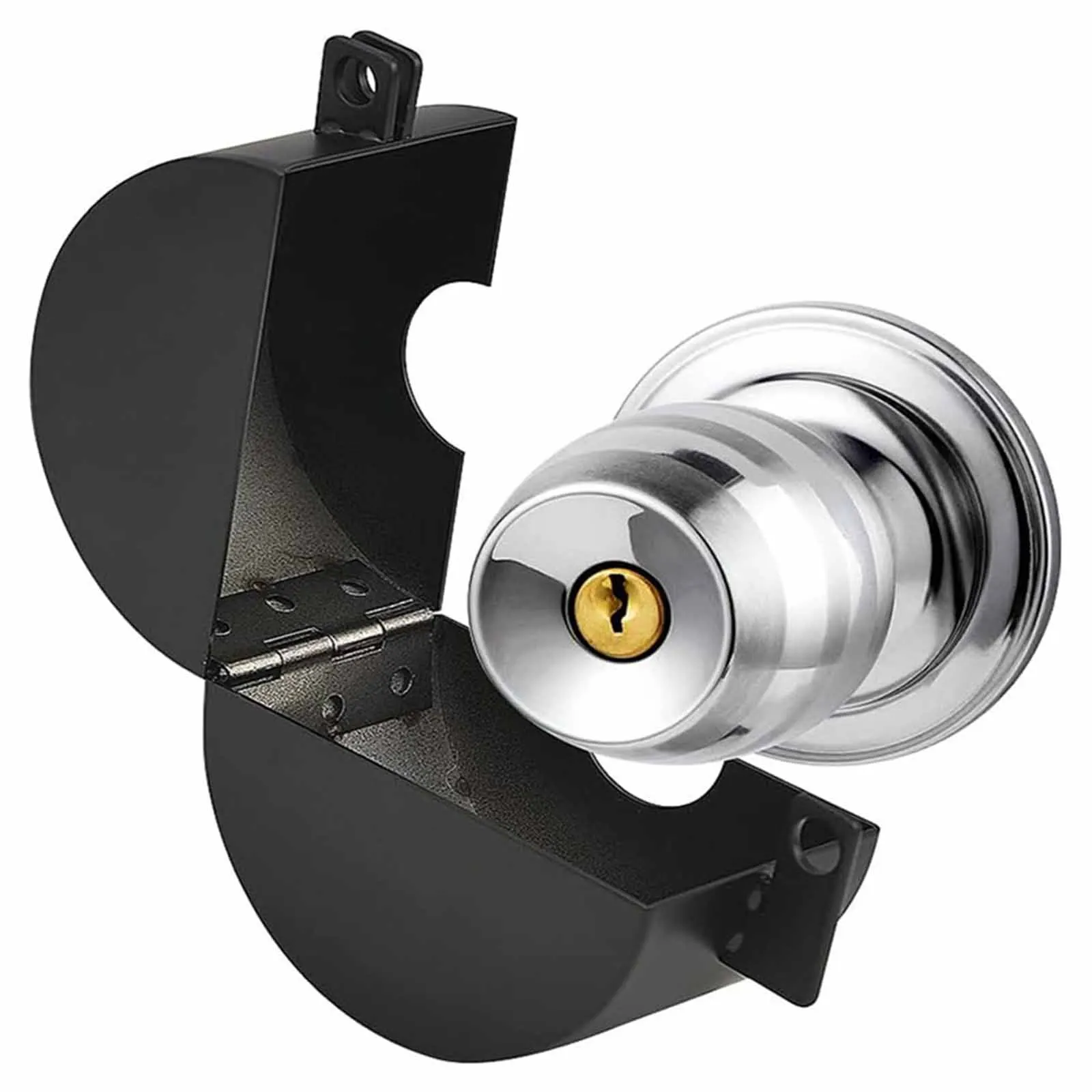 Handle-Lock-Devices-Door-Knob-Lock-Cover-Mobile-Home-Outdoor-Black-No ...