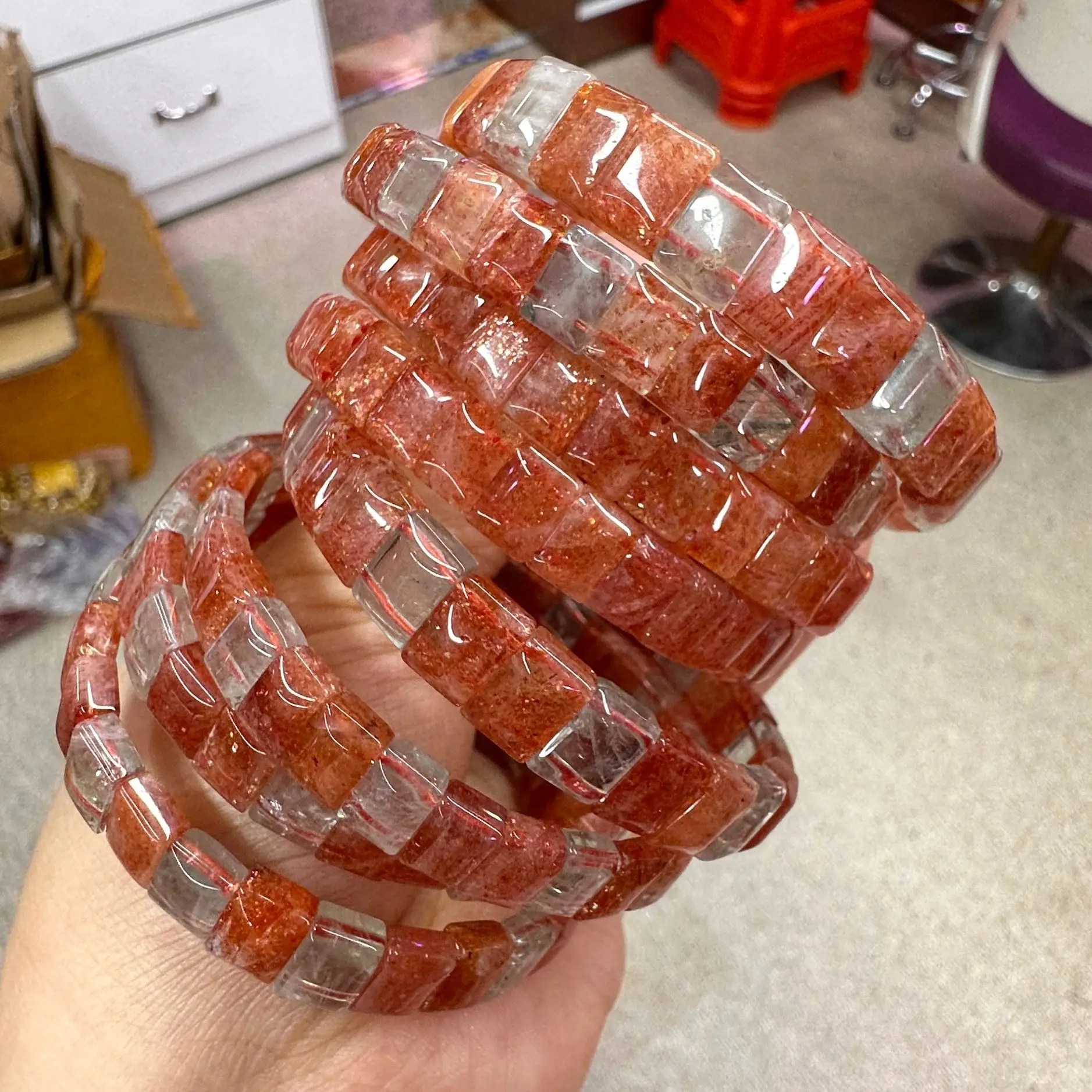 AA-Quality-Arusha-Sunstone-Bracelet-Natural-Gemstone-Jewelry-Bangle-for ...