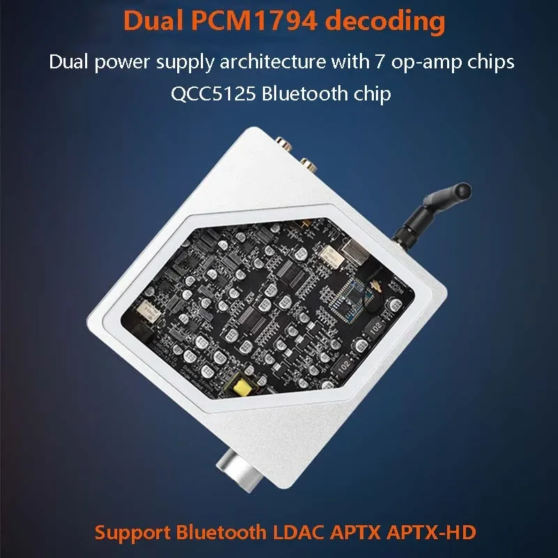 Audiophile Audio Decoder Dual PCM1794 DAC QCC5125 Bluetooth LDAC APTX ...